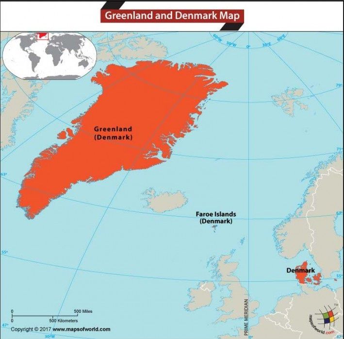 Buy Greenland and Denmark Map