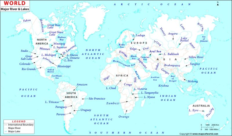 A Map On The Rivers Labeled