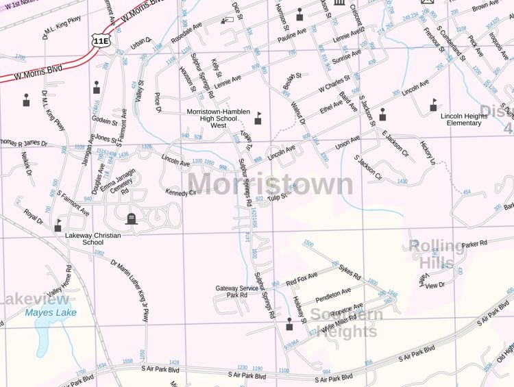 Morristown Tn On Tn Map